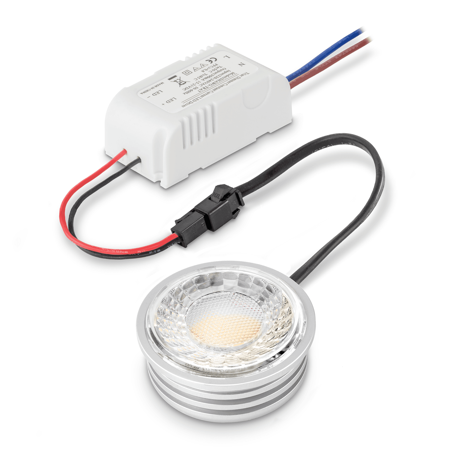 7W LED-Modul 230V nur 22mm flach Aluminium dimmbare Lichtfarbe 1800 ...